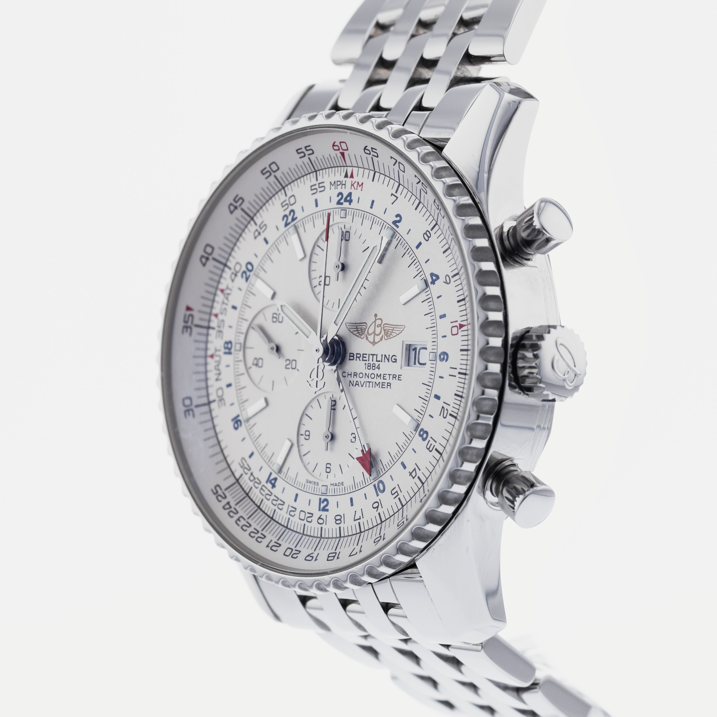 breitling navitimer world 46mm white dial